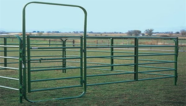 Green Portable Livestock Fence Panels , Sheep / Goat Corral Panel With Gate