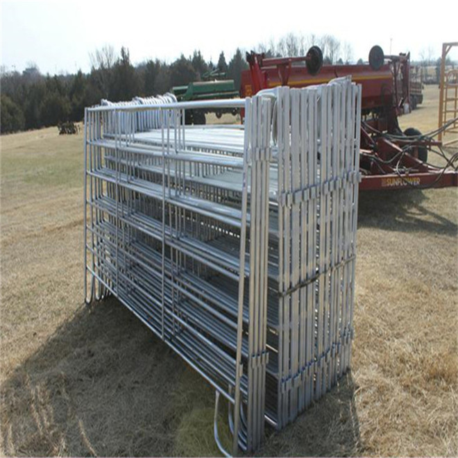 Powder Coated Metal Livestock Fence Panels Farm Cattle Rail Double Gate