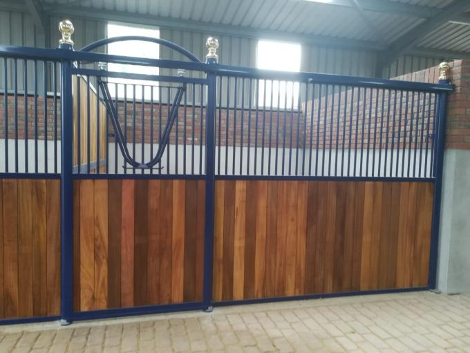 Sliding Door And Swivel Feeder Priefert Horse Stall Front Custom Size