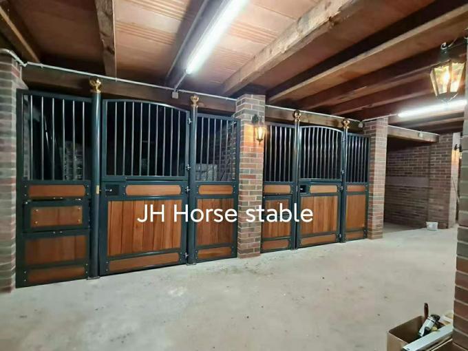 Beautiful Freestanding Horse Stall Fronts Steel Frame Infill Bamboo