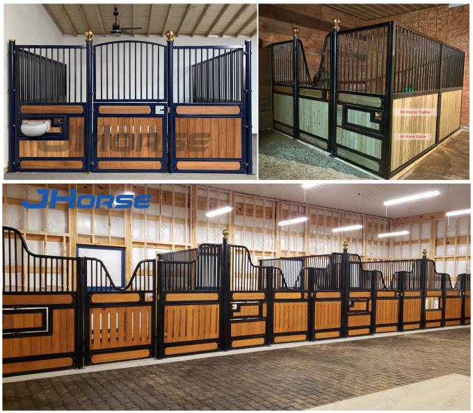 Beautiful Freestanding Horse Stall Fronts Steel Frame Infill Bamboo