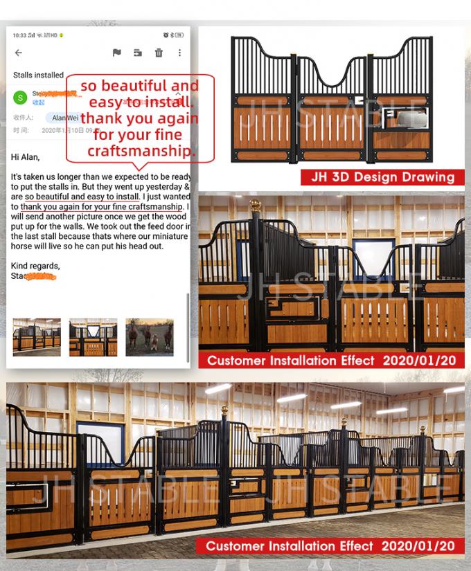 Farm Machinery Equestrian Metal Stall Fronts Bamboo Steel Frame Horses ...