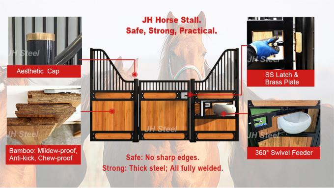 Outdoor Heavy Duty Horse Stall Fronts Barn Bamboo Filling