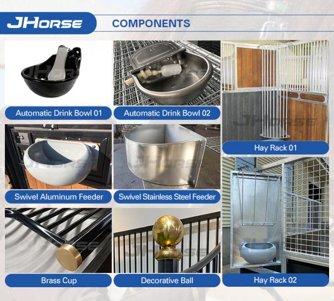 Bamboo Slat European Horse Stalls with Grill Bars