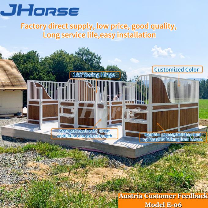 Galvanized Permanent Stall Door Fronts 3 Meters With Feeder