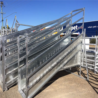 Galvanized Adjustable Loading Ramp Galvanised Steel Material For Livestock