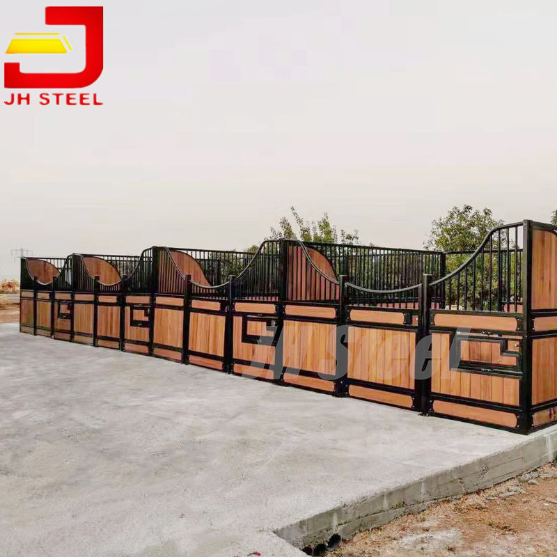 Standard 14Feet Black Powder Coated Horse Stall Panels Fronts Filling ...