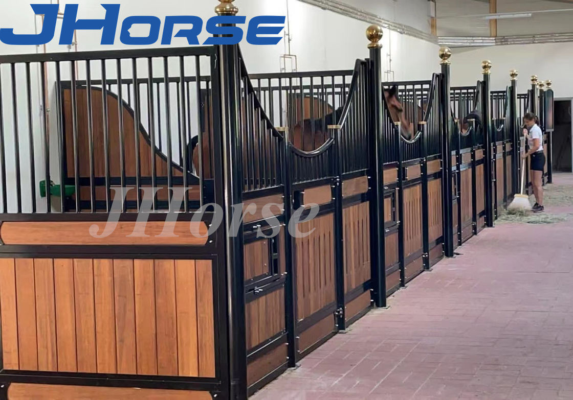 OEM Carbonized Bamboo Black Powder Coated Mobile Horse Stables Stall ...
