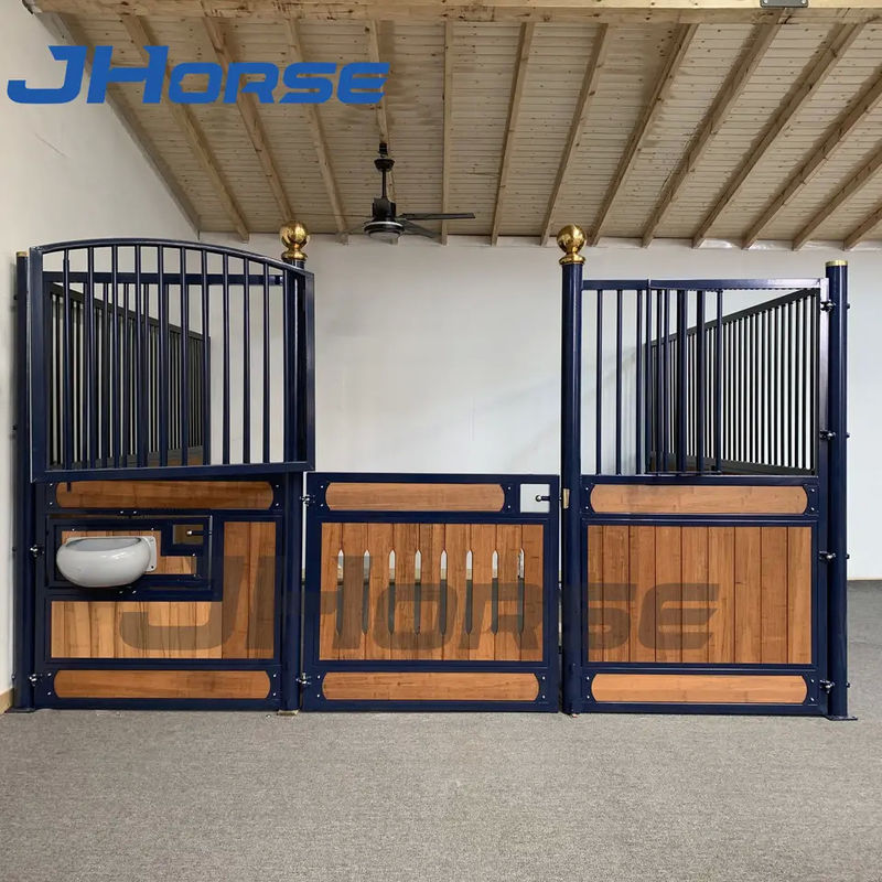 Customizable 12ft Galvanized Horse Stalls with Swivel Feeder