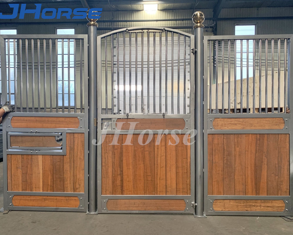 Jh Customized Europe Luxury Equitation Barn Horse Stable With Hay Feeder