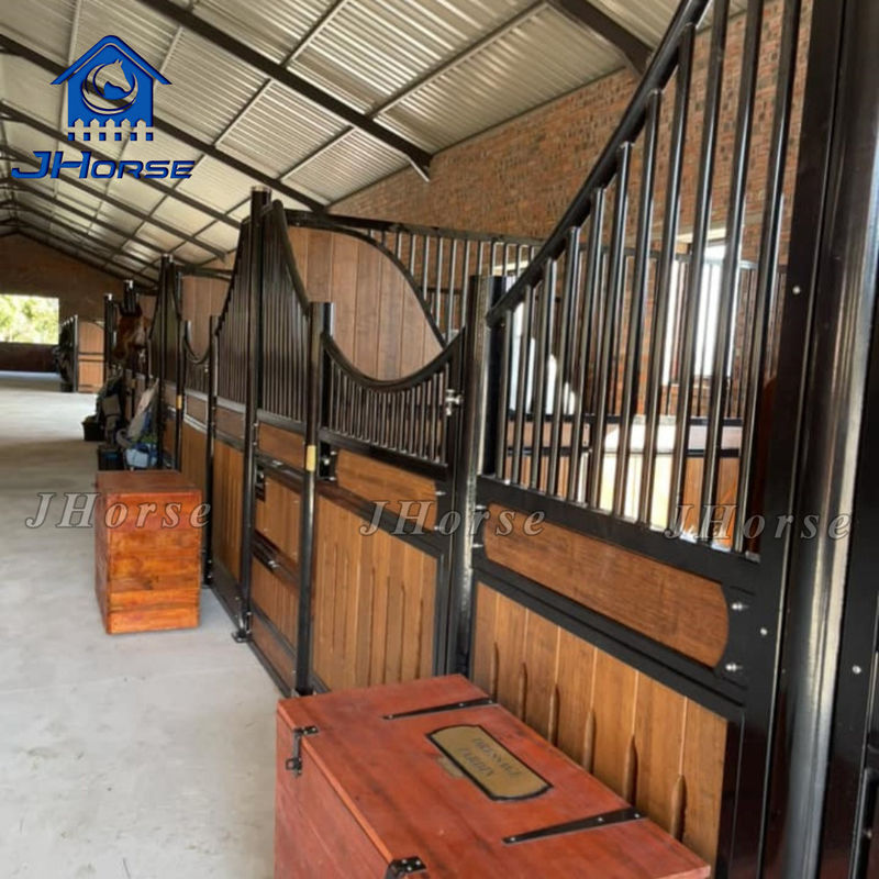 Customized Horse Stall Steel And Bamboo Material Stable Design