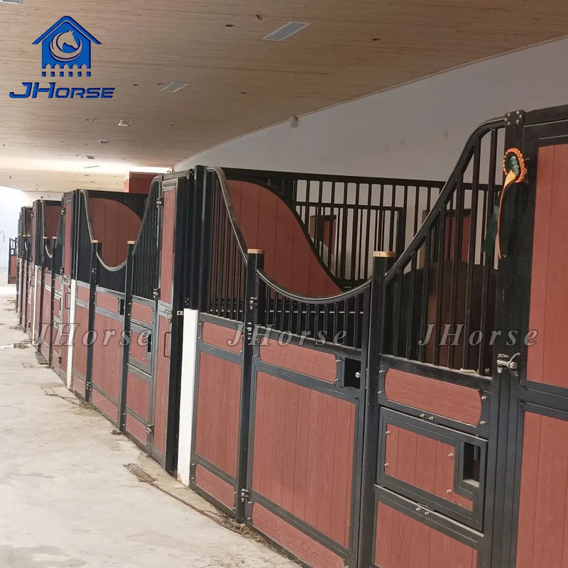 14ft Internal Bamboo Steel Frame Black Powder Coated Horse Stable Front ...