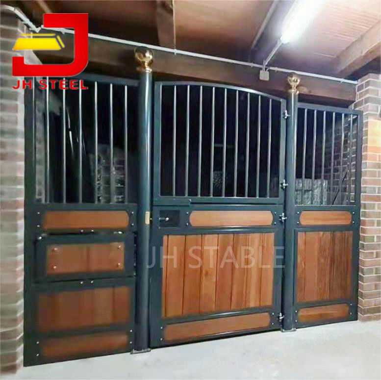 Beautiful Freestanding Horse Stall Fronts Steel Frame Infill Bamboo