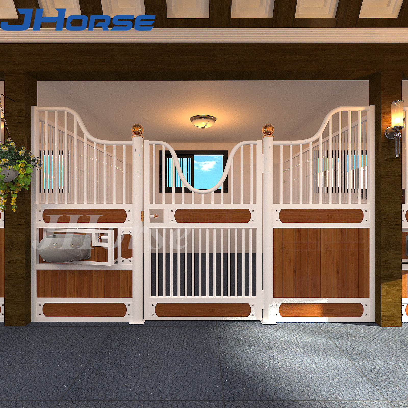 4x4m Free Standing Bamboo Modular Horse Stable Box Prefabricated