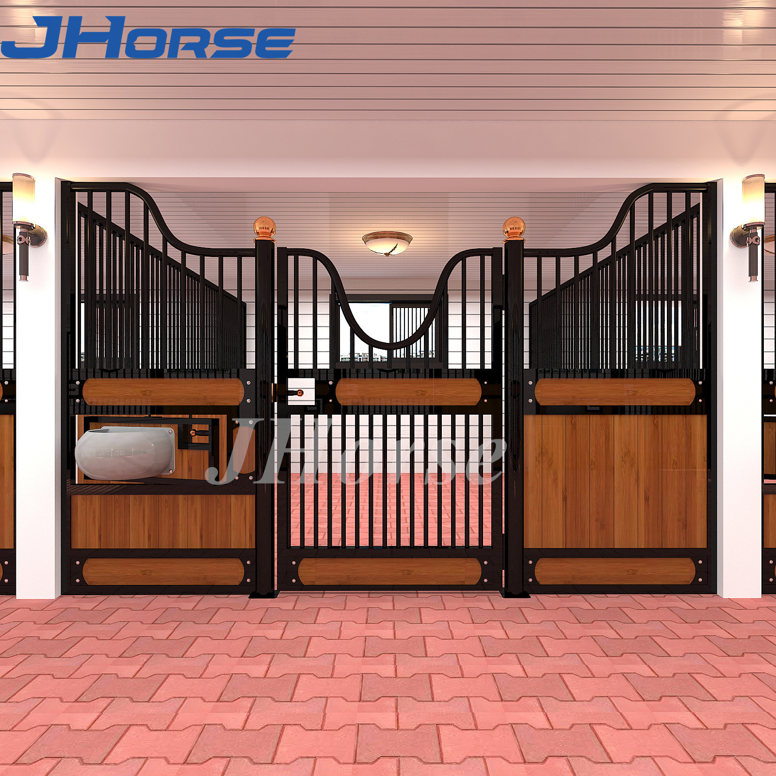 Outdoor Heavy Duty Horse Stall Fronts Barn Bamboo Filling