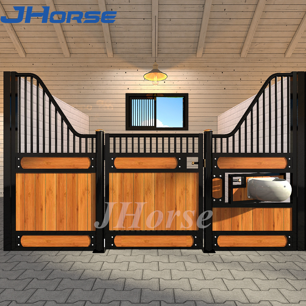 Hinged Door 3D Design Horse Stall Panels Outdoor Portable Horse Stall ...