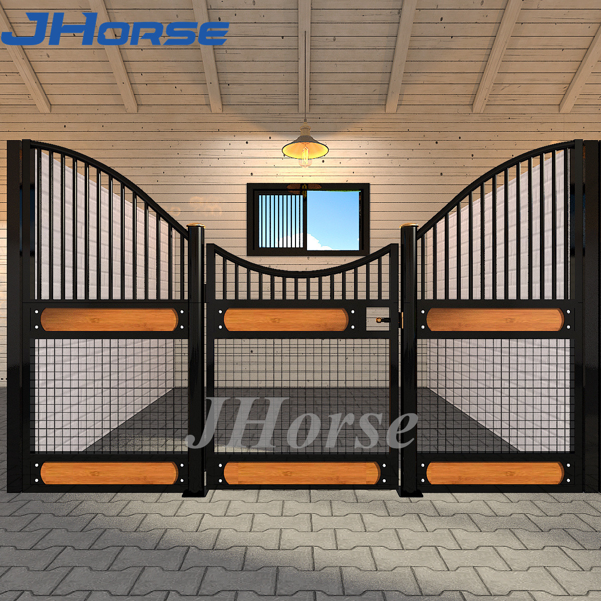 Steel Wood Wire Mesh Horse Stables Panels For Equestrian