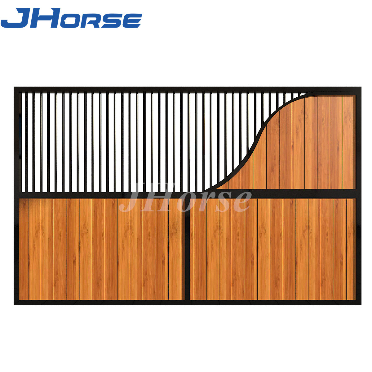 Back Side Horse Stable Partitions Black Powder Coated