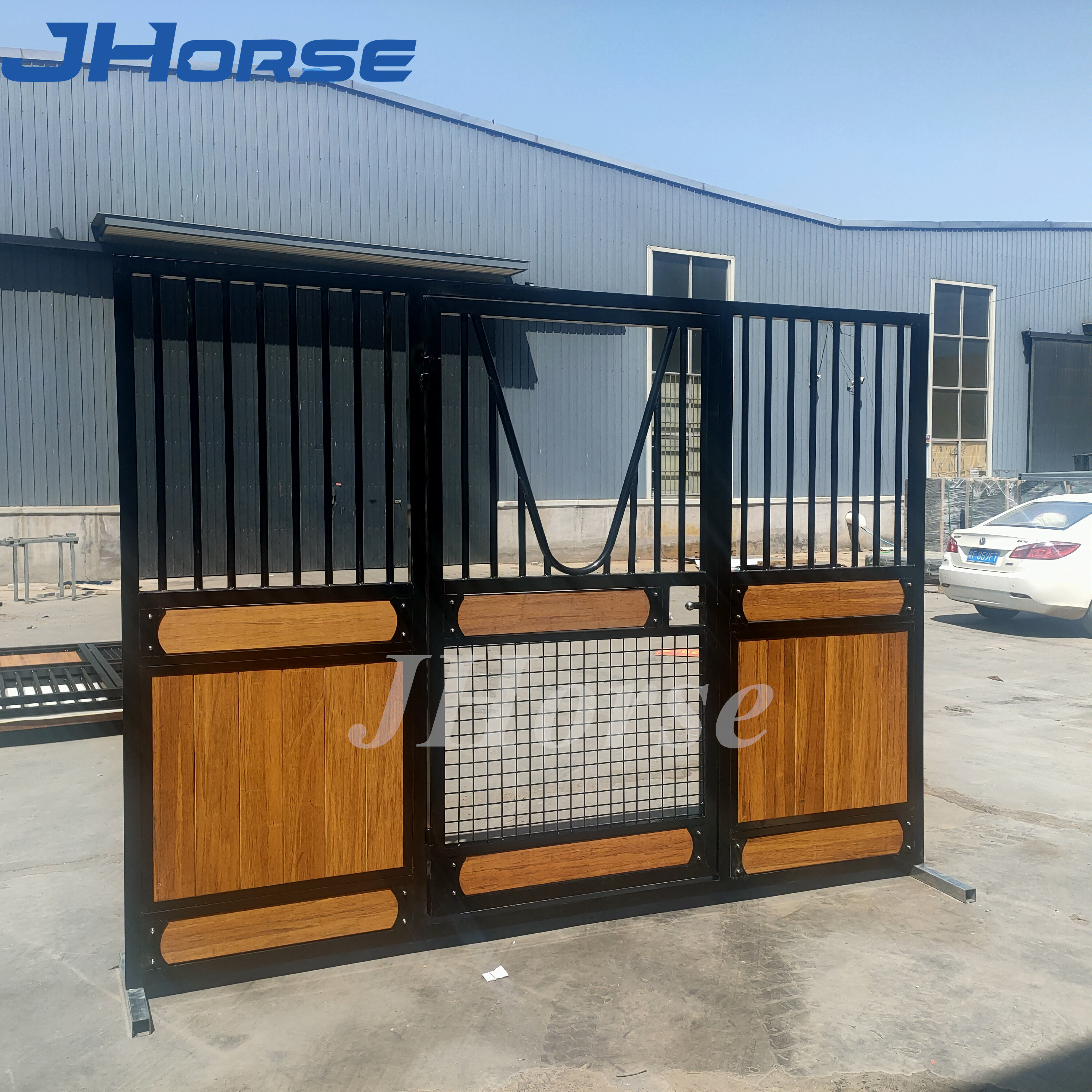 Powder Coated Portable Horse Stall Fronts With Sliding Door