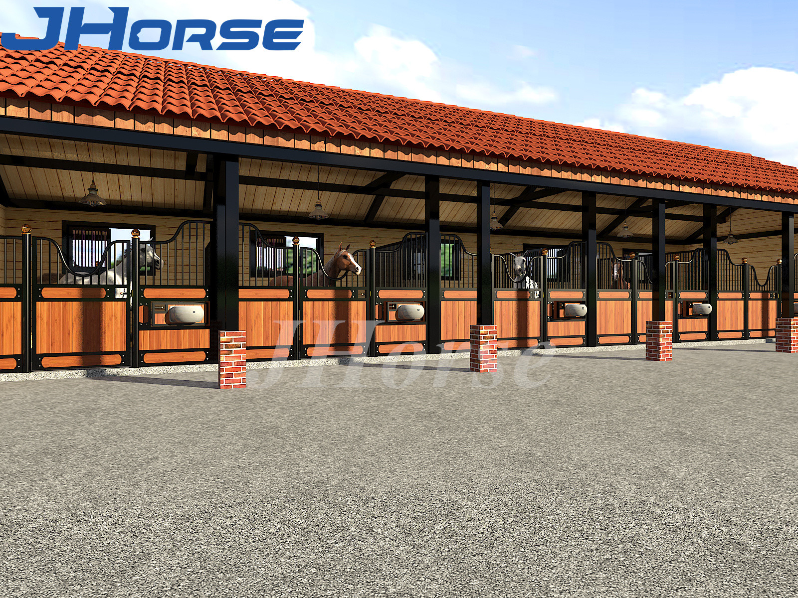 Luxury Europe Style Horse Stall Fronts Bamboo Pine Infilled