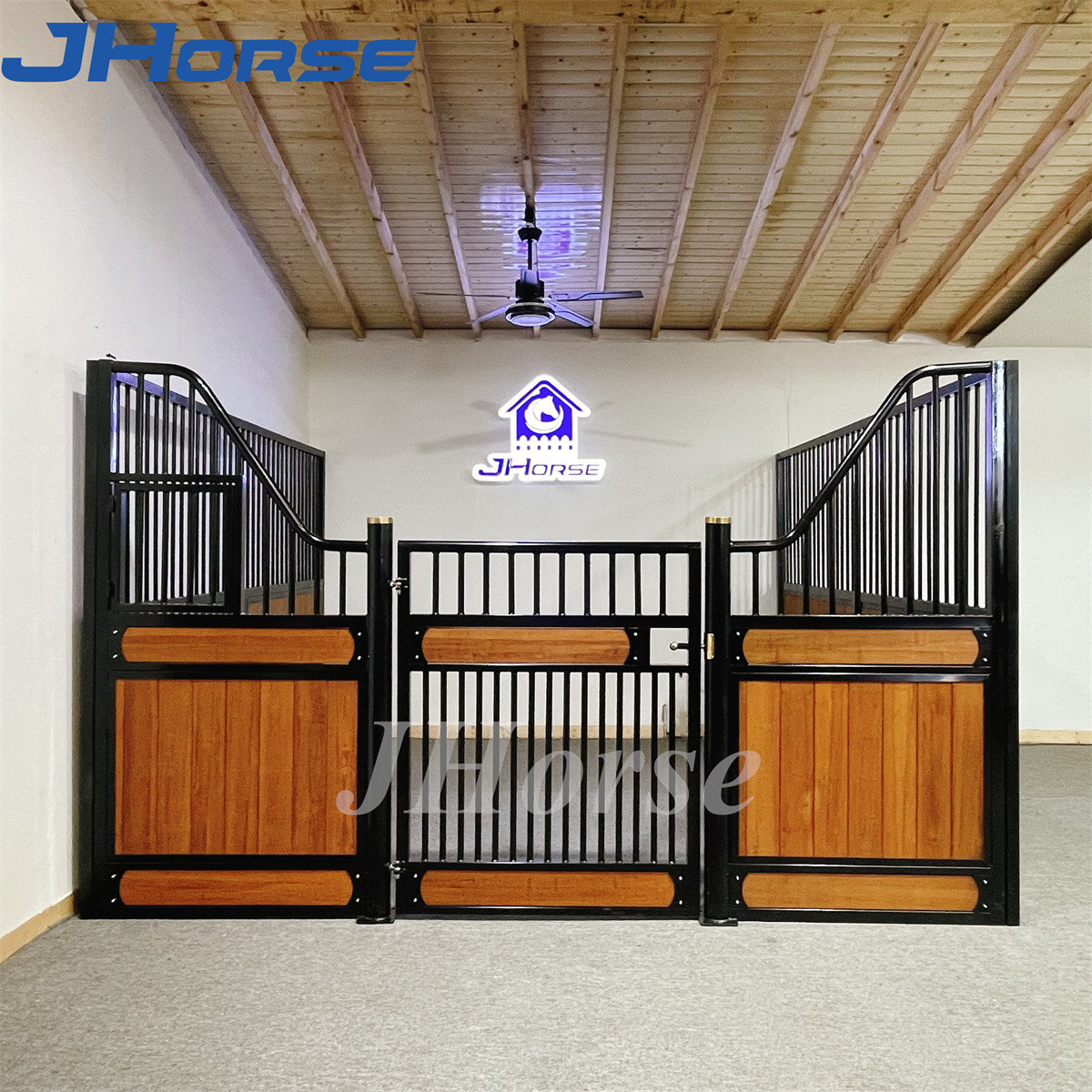 Pressure Welding Horse Stall Fronts With Wooden Powder Coated Farm ...
