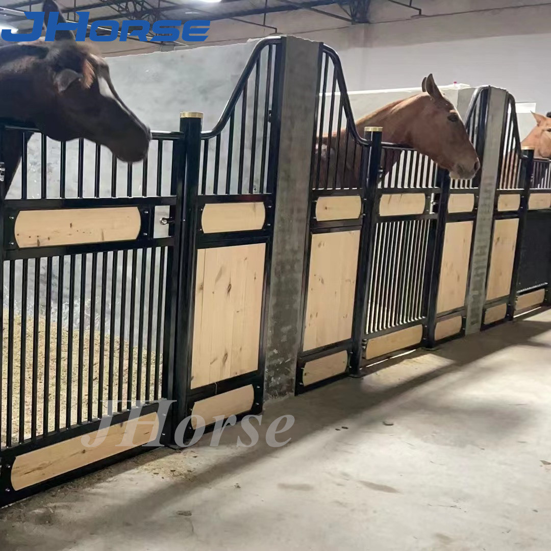 Safe Steel Structure Prefabricated Horse Stable 10ft 12ft 14ft Black ...
