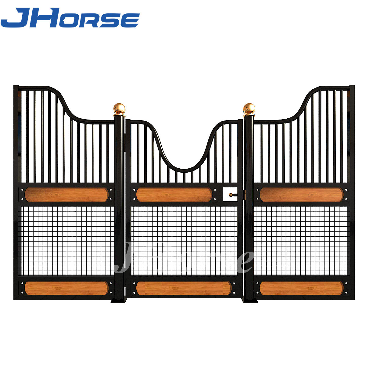 European 2.4m Horse Stall Fronts Mesh Black Powder Coating