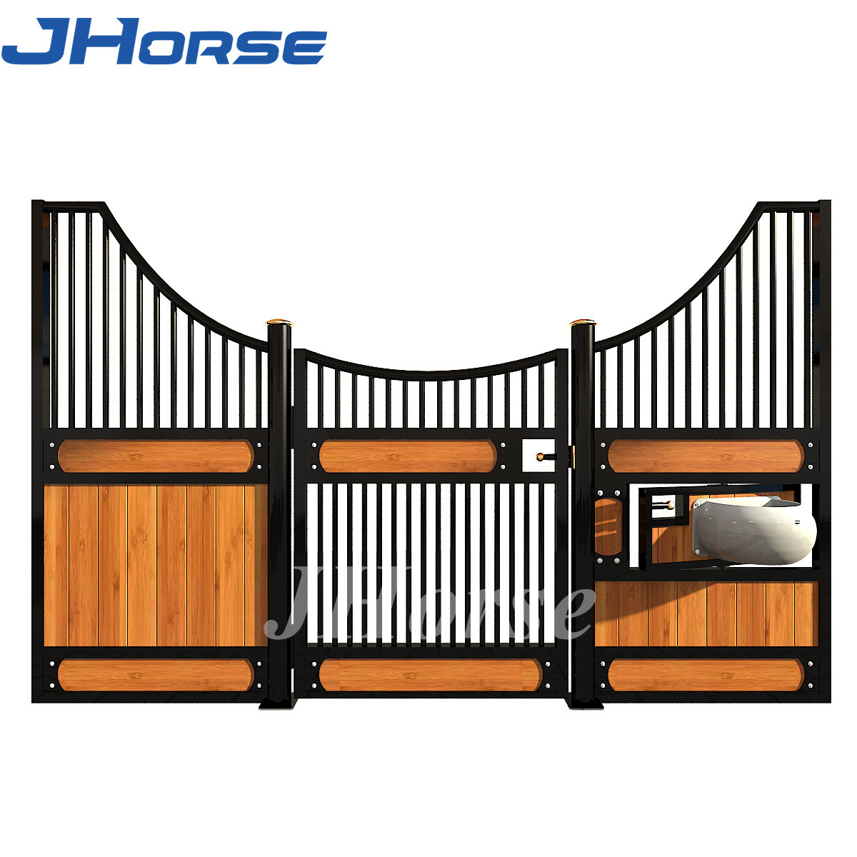 3meter European Horse Stalls Black Galvanized Metal Aluminum Material