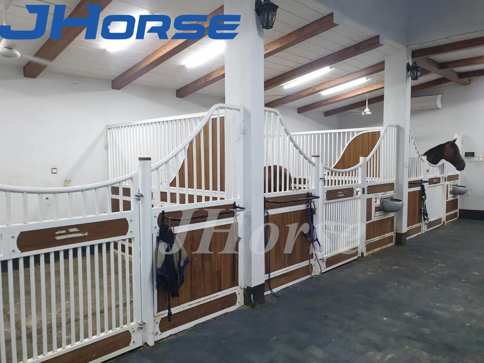 10FT Custom Steel & Bamboo Horse Stables - Durable & Portable
