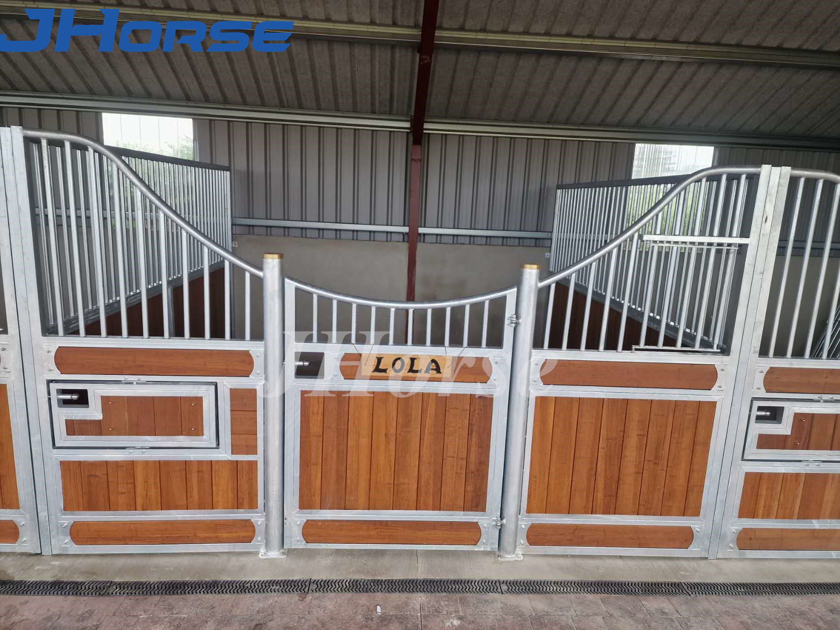 Galvanized European Horse Stalls - Custom Bamboo Stable Panels