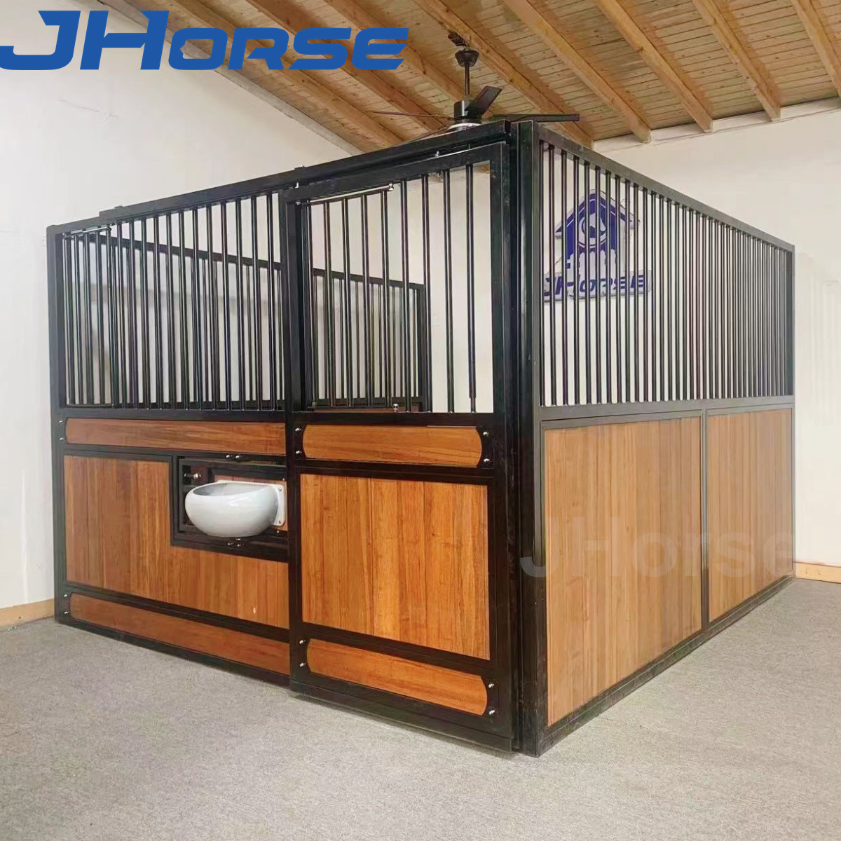 Bamboo 7.2ft Horse Stall Panels Standard Front Type Powder Coated ...