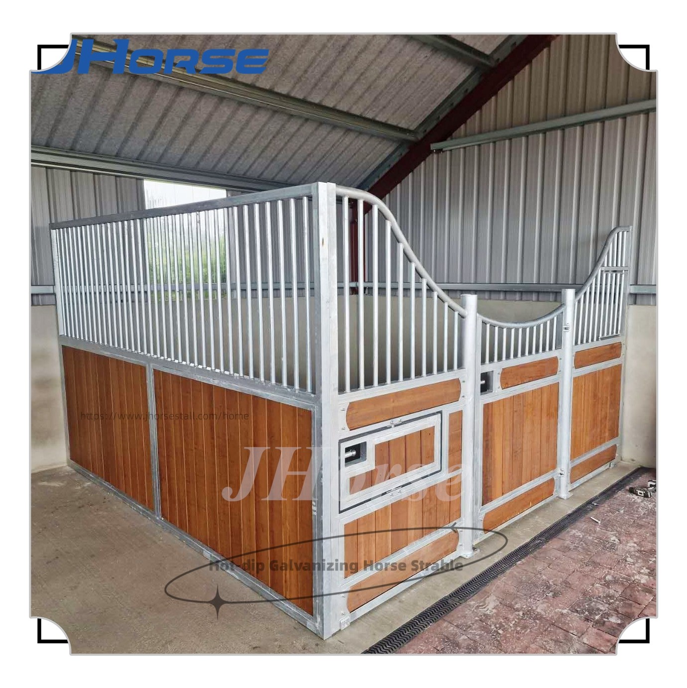 Steel Structure Horse Stall Fronts Equipment Heavy Duty Hot Dip Galvanized