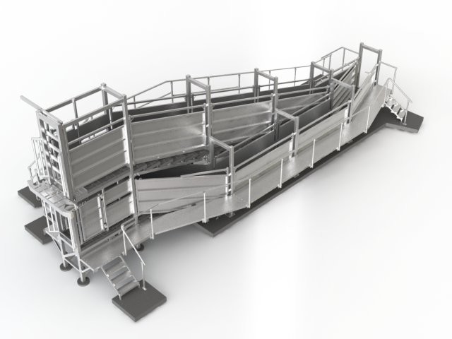 Standard Outdoor Livestock Loading Ramp , 4.7m Deluxe Portable Sheep Ramp