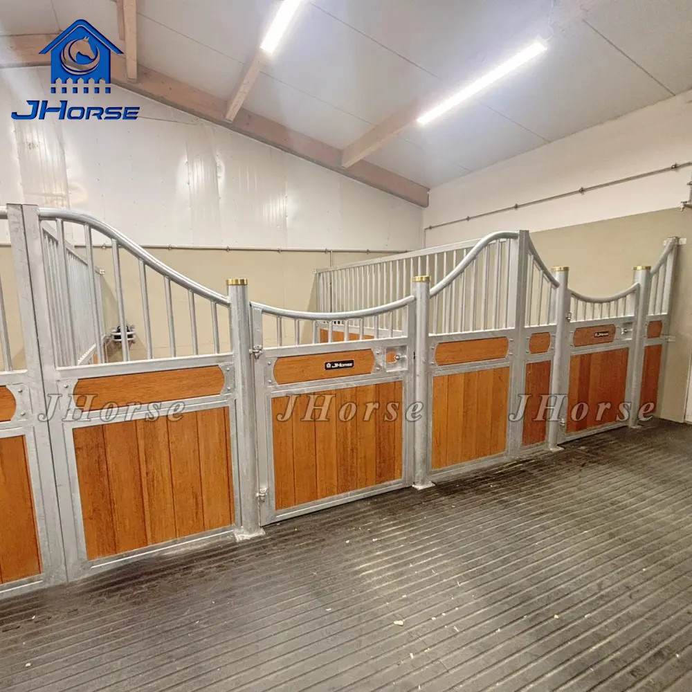 Custom Bamboo Horse Stall Panels with Rolling Feeder